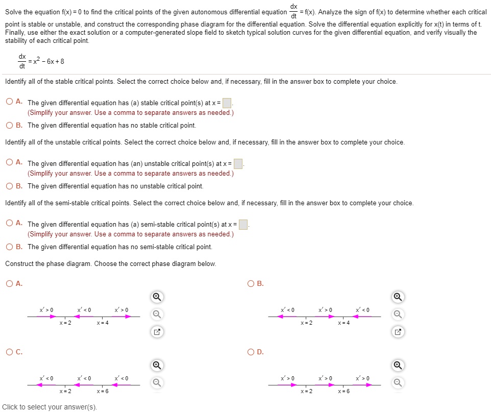 SOLVED: Solve the equation ilx) = to find the critical points of the ... SOLVED: Solve the equation ilx) = to find the critical points of the ...