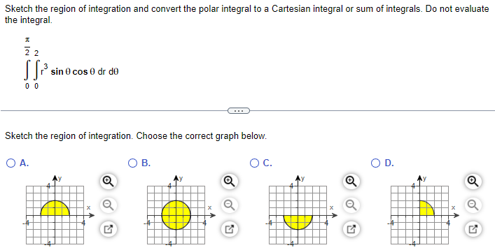 SOLVED: Sketch the region of integration and convert the polar integral ...