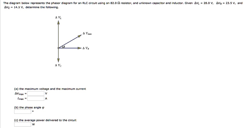 SOLVED: The diagram below represents the phasor diagram for an RLC ...