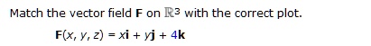 match the vector field f on r3 with the correct plot flx y 2 xi yj 4k 05178