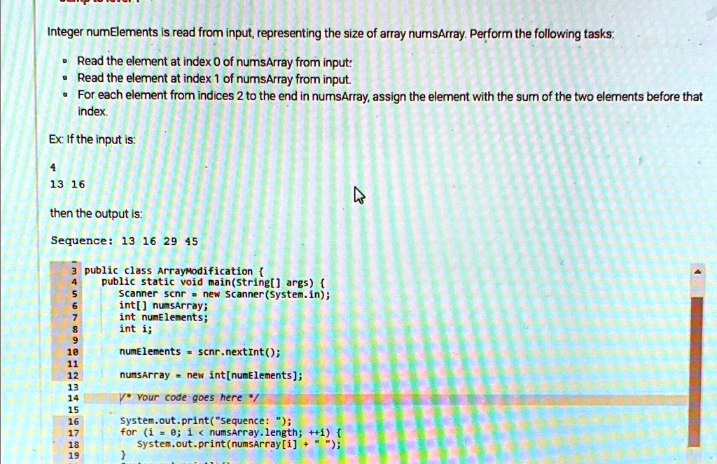 Solved Integer Numelements Is Read From Input Representing The Size 4911