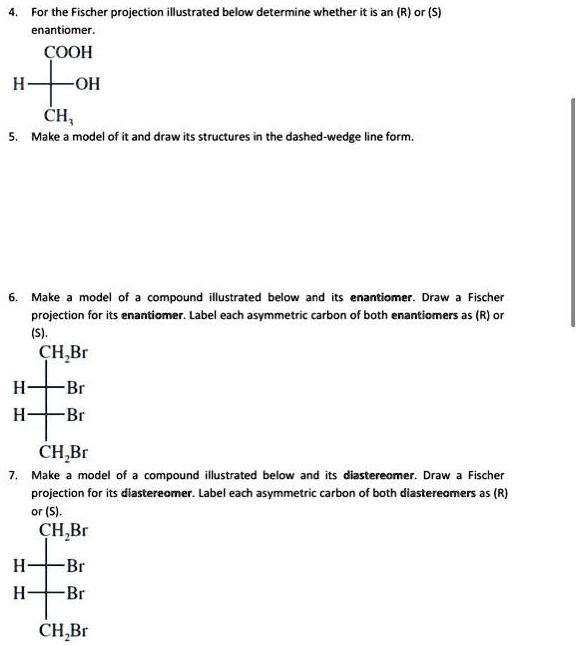 SOLVED: For the Fischer projection illustrated below determine whether ...