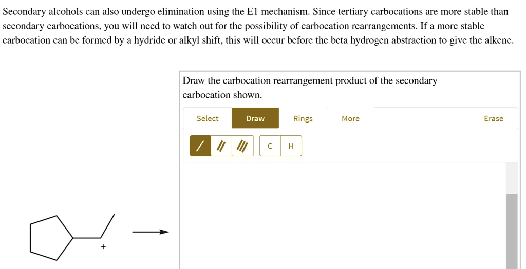 SOLVED: Secondary alcohols can also undergo elimination using the El ...