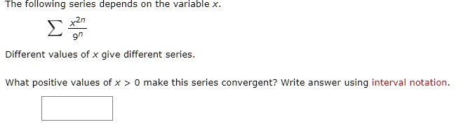 SOLVED: Tne following series depends on tne variable C Different values ... SOLVED: Tne following series depends on tne variable C Different values ...