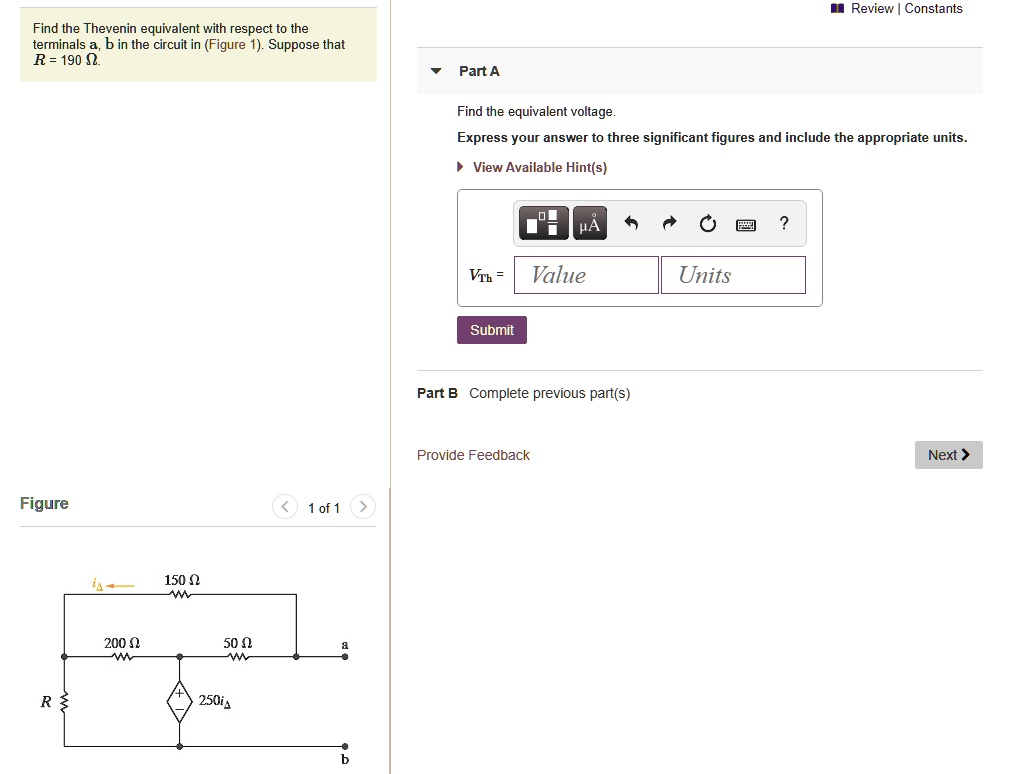 SOLVED: Find the Thevenin equivalent with respect to the terminals a, b in the circuit in ...