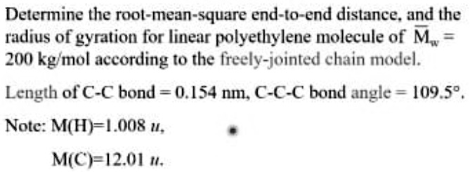 determine the rool mean square end t0 end dislance and the radius of ...