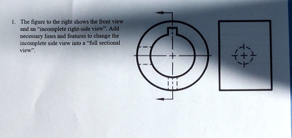 SOLVED: 1. The figure to the right shows the front view and an ...