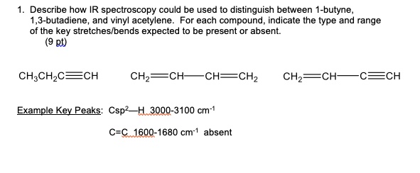 SOLVED: Describe how IR spectroscopy could be used to distinguish ...