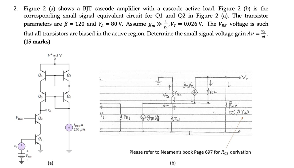 2 figure 2 a shows a bjt cascode amplifier with a cascode active load figure 2 b is the ...