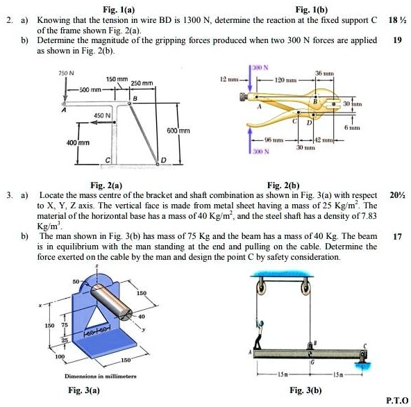 Fig. 1(a) Fig. 1(b) 2. a) Knowing that the tension in wire BD is 1300 N ...