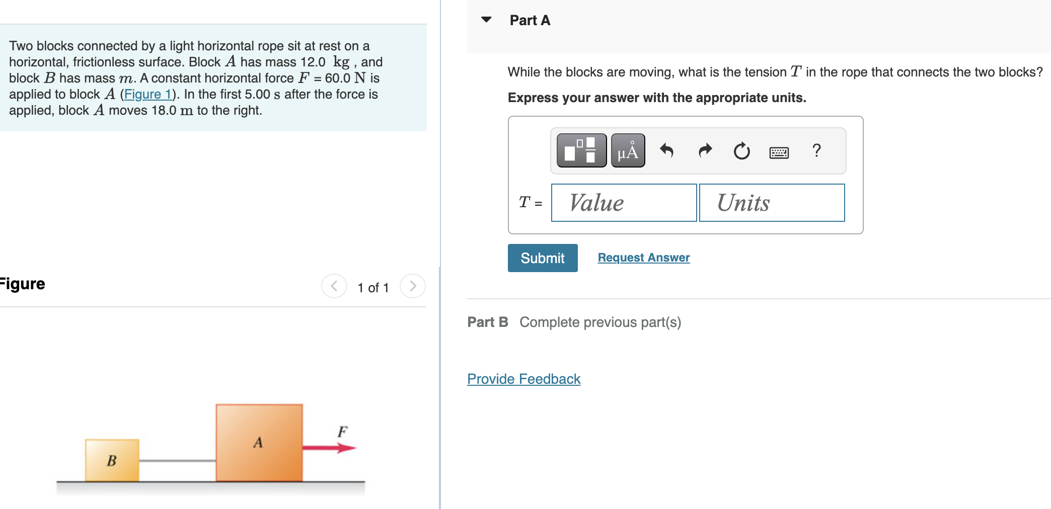 two blocks connected by a light horizontal rope sit at rest on a horizontal frictionless surface ...