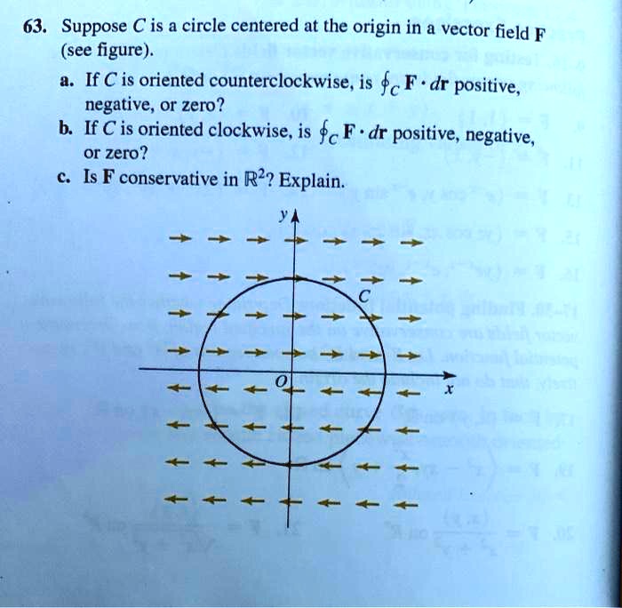 63 suppose c is a circle centered at the origin in a vector field see figure if c is oriented ...