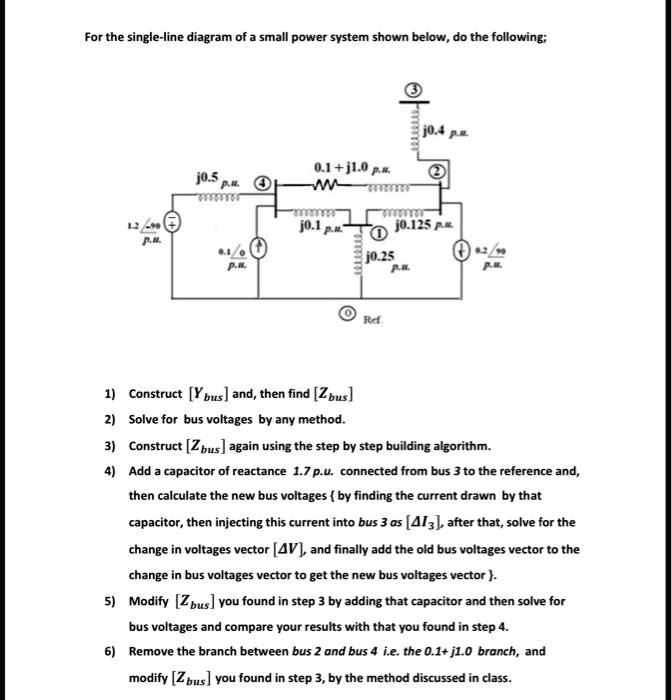 SOLVED: Texts: For the single-line diagram of a small power system shown below, do the following ...