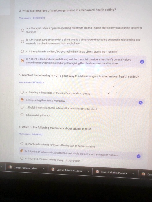 3. What is an example of a microaggression in a behavioral health ...