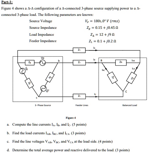 SOLVED: Part-1: Figure 4 shows a delta configuration of a star-connected 3-phase source ...