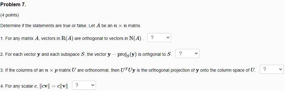 Solved Problem 7 4 Points Determine If The Statements Are True Or