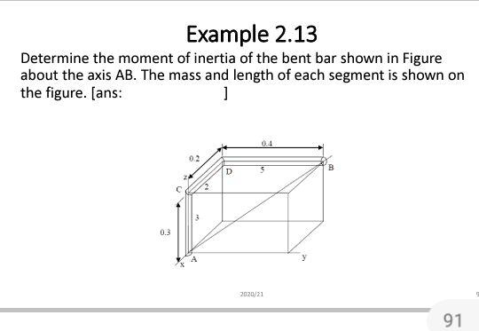SOLVED: Example 2.13 Determine the moment of inertia of the bent bar ...