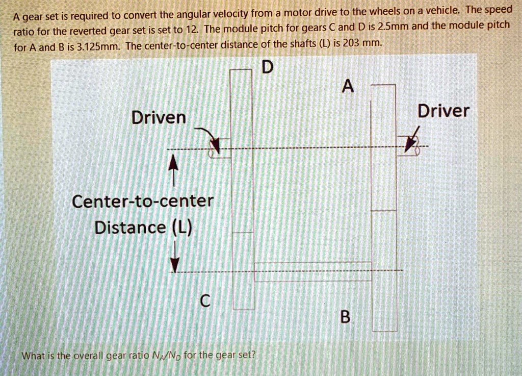 SOLVED: A gear set is required to convert the angular velocity from a ...