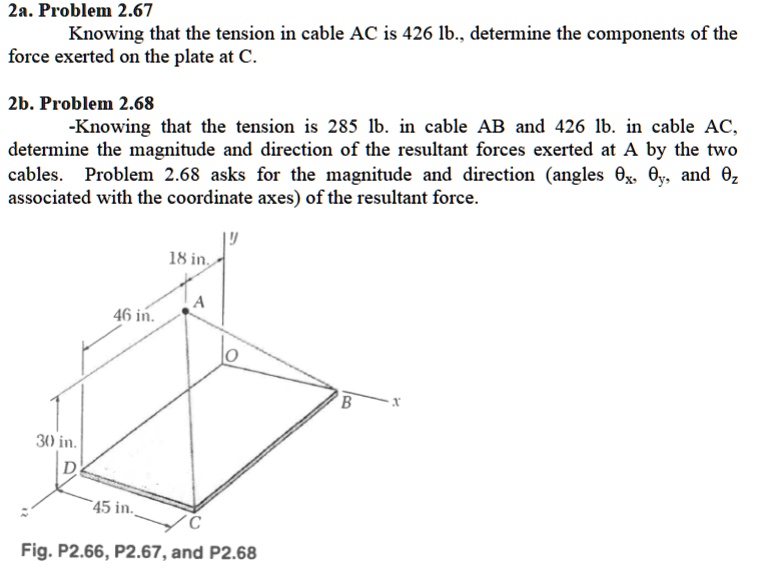 2a problem 267 knowing that the tension in cable ac is 426 lb determine ...