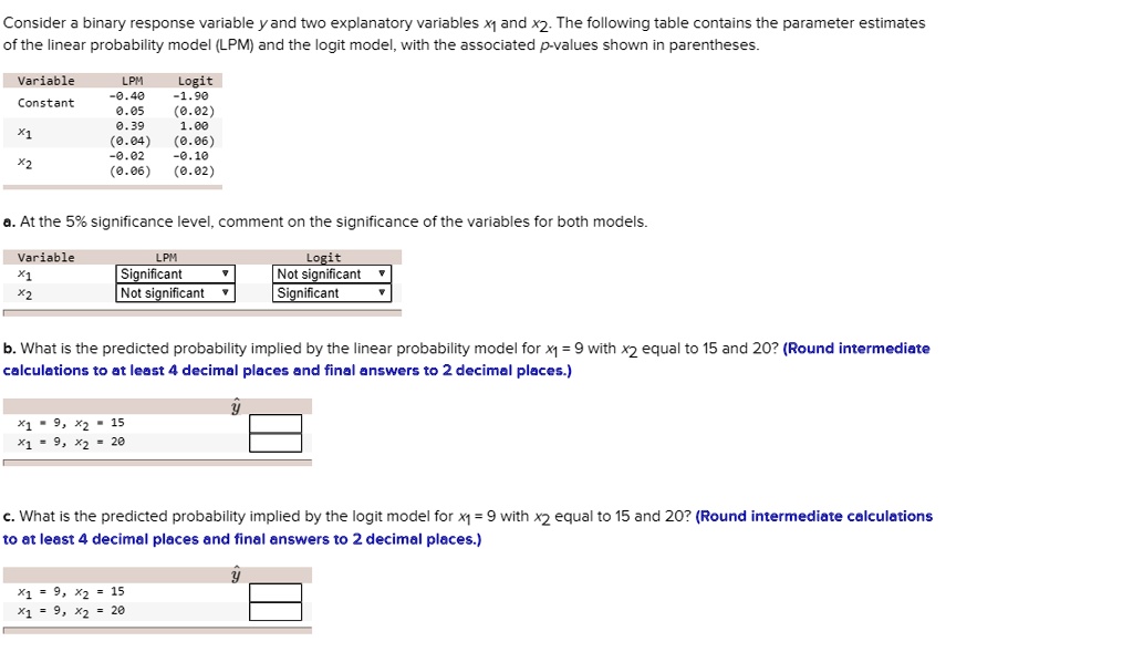 VIDEO solution: Consider a binary response variable and two explanatory variables X1 and X2. The ...