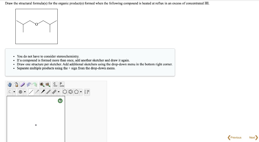 SOLVED: Draw the structural formula(s) for the organic product(s ...