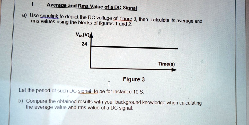 Solved Using Matlab Simulink Average And Rms Value Of A Dc Signal A 1468