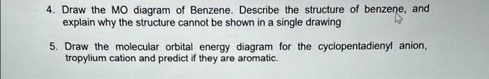 please help with steps please. 4. Draw the MO diagram of Benzene ...