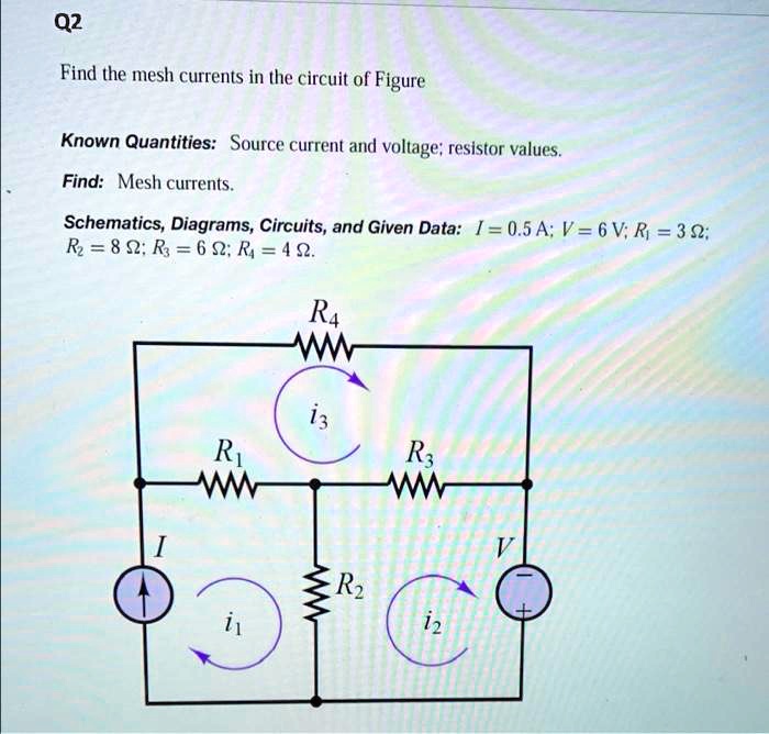 with steps please q2 find the mesh currents in the circuit of figure known quantities source ...
