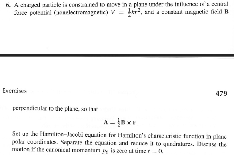 SOLVED: A charged particle is constrained to move in a plane under the influence of a central ...