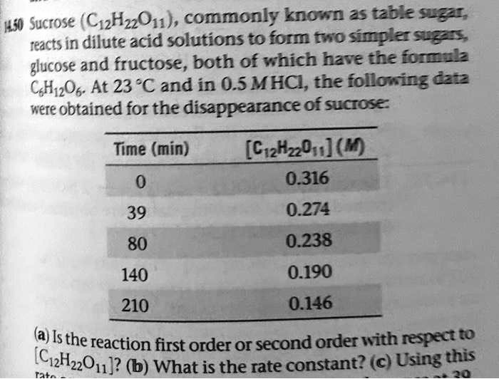 KMo Sucrose (C12H22O11), commonly known as table sugar, reacts in dilute acid solutions to form ...