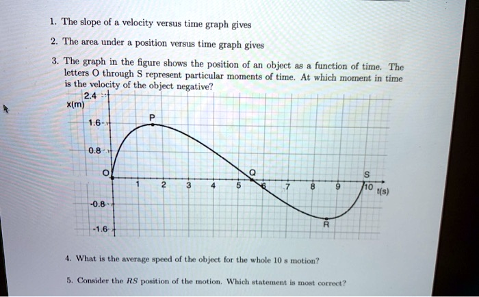 SOLVED: The slope of velocity versus timne graph gives The area under ...