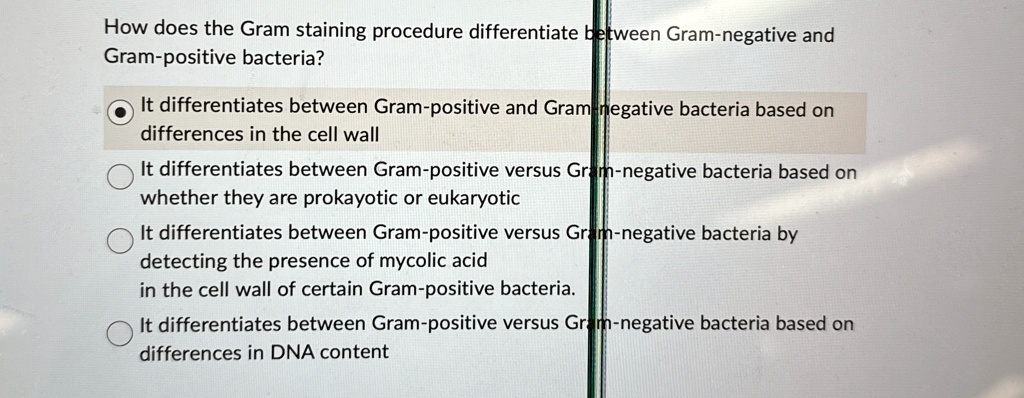 how does the gram staining procedure differentiate between gram ...