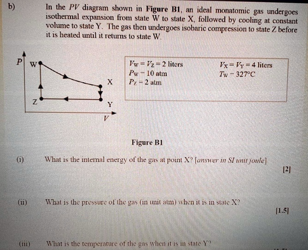 SOLVED: In the PV diagram shown in Figure BI , an ideal monatomic gas ...