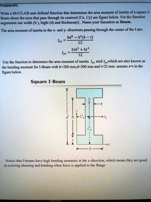 Solved Problem 1 Write A Matlab User Defined Function That Determines The Area Moment Of 2980
