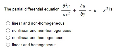 SOLVED: 02u ou The partial differential equation + ox2 dy O linear and ...