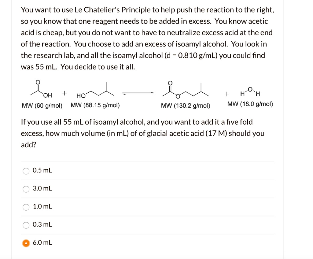 SOLVED: You want to use Le Chatelier's Principle to help push the ...