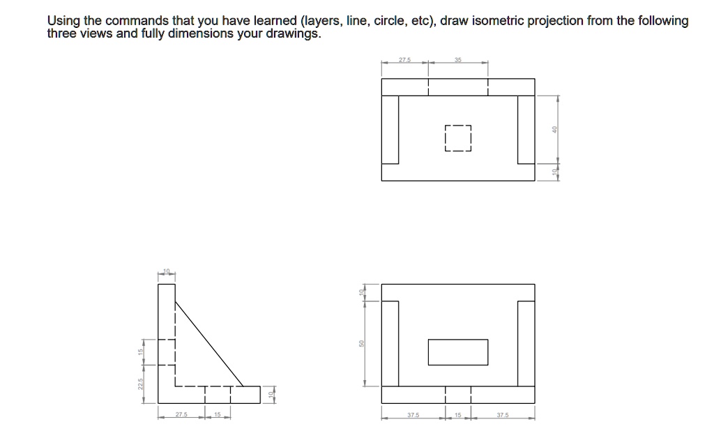 Solved Using The Commands That You Have Learned Layers Line Circle 2582