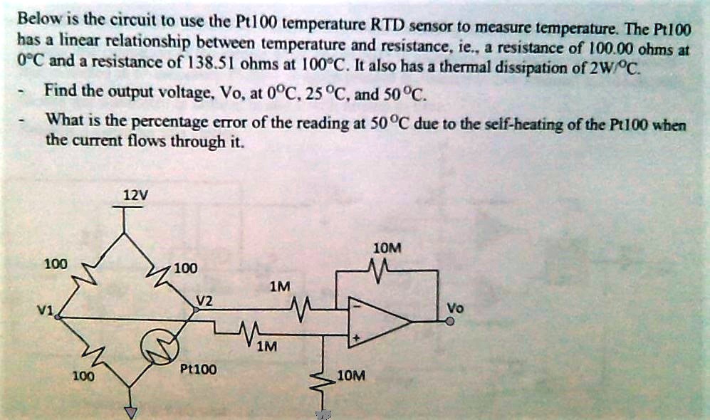 Below is the circuit to use the Pt100 temperature RTD sensor to measure ...