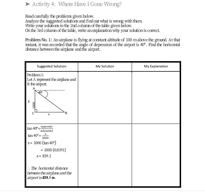 Solved Activity 4 Where Have I Gone Wrong Read Carefully The