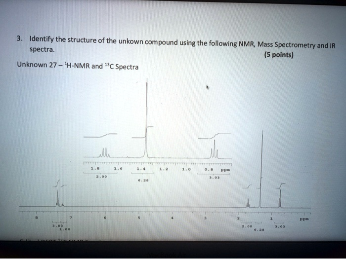 Identify the structure of the unkown compound using the following NMR, Mass Spectrometry and IR ...