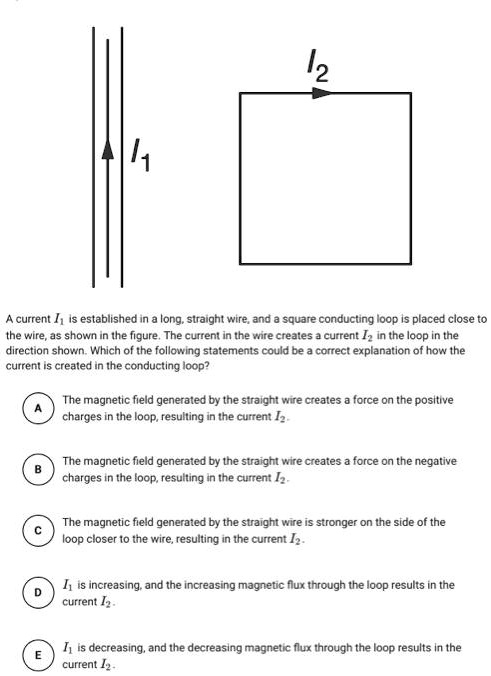 SOLVED: A current I is established in a long, straight wire, and a ...