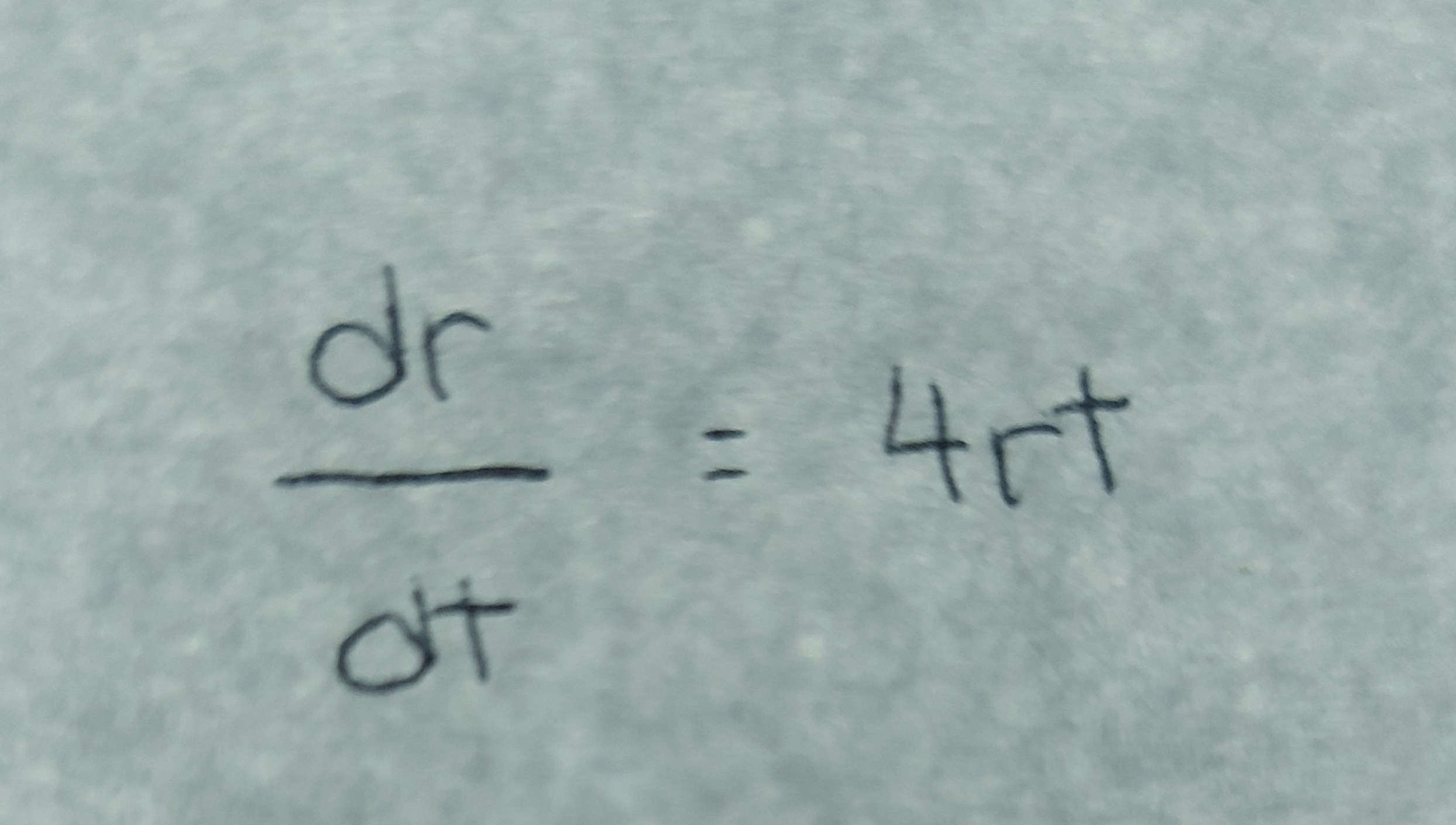SOLVED: (d r)/(d t)=4 r t