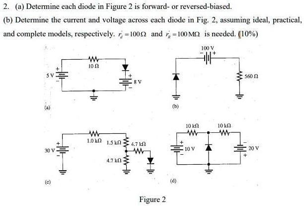 SOLVED: Determine whether each diode in Figure 2 is forward- or reverse-biased. Determine the ...