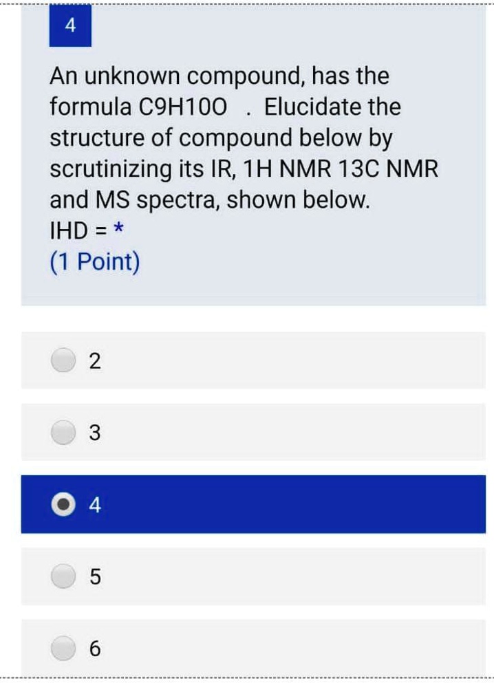 4 an unknown compound has the formula c9htoo elucidate the structure of compound below by ...