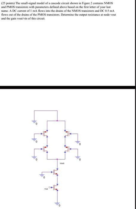 SOLVED: The small-signal model of a cascode circuit shown in Figure 2 ...