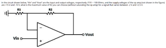 SOLVED: In the circuit shown below, Vin and Vout are the input and output voltages, respectively ...