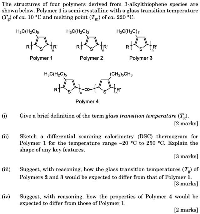 Texts: The structures of four polymers derived from 3-alkylthiophene ...