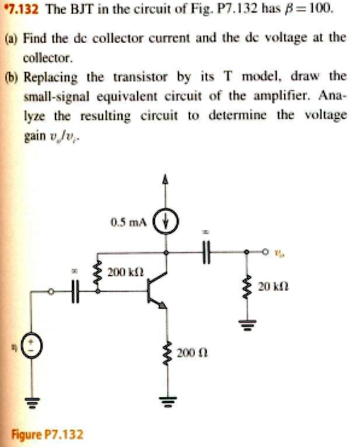 SOLVED: Draw the AC small-signal equivalent circuit for the amplifier using the hybrid pi model ...