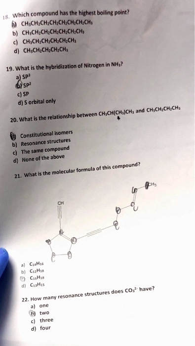 SOLVED: Which compound has the highest boiling point? CH CH,CH CH,CH CH ...