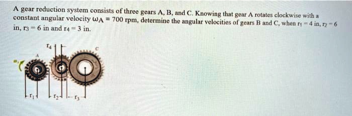 A gear reduction system consists of three gears A,B,and C.Knowing that ...